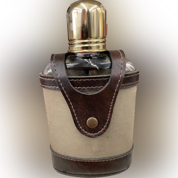 Aramis | Accessories | Vintage Flask Aramis Glass Flask In Leather Case ...